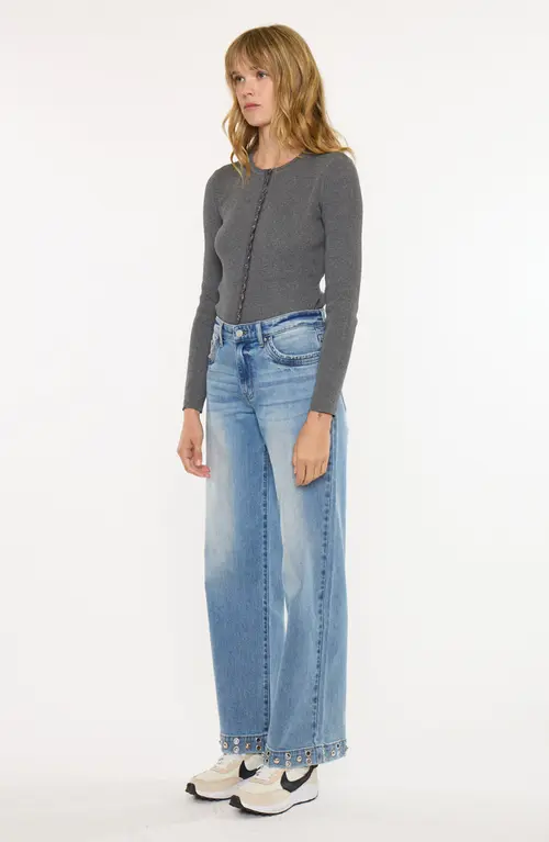 KANCAN Ditzy Low Slung Baggy Wide Jeans