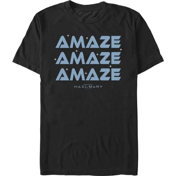 PROJECT HAIL MARY Amaze Quote Short Sleeve Graphic T-shirt - Black