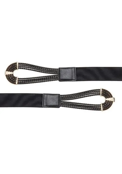 LASCANA Symmetrical Buckle Waist Belt - Black