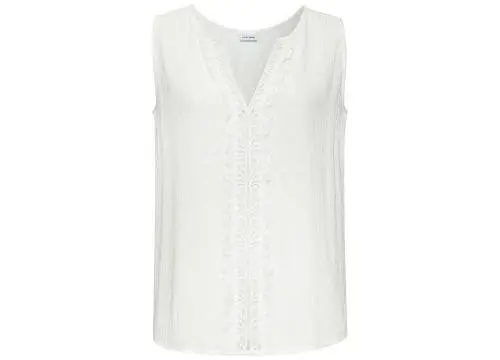 LASCANA Lace Trim Sleeveless Blouse