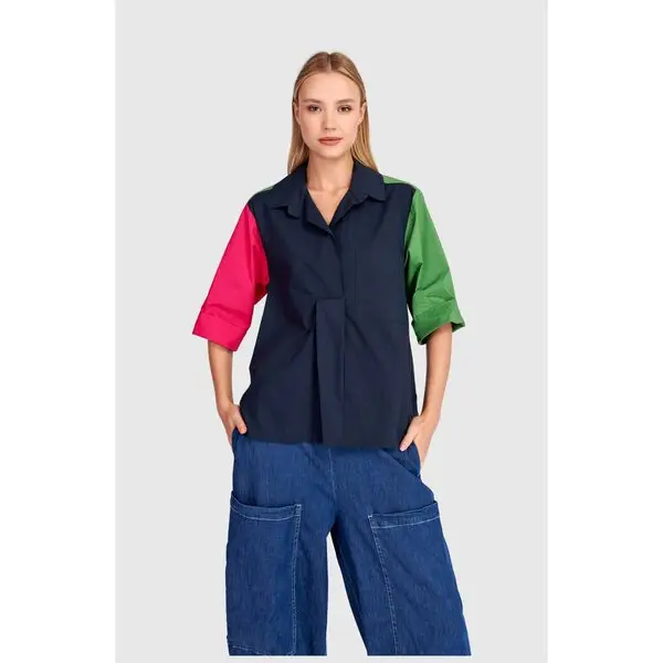 Alembika Popover Top - Navy