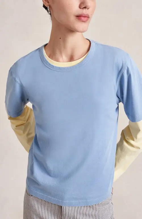 LA LIGNE Short Sleeve Boyfriend Tee - Chambray