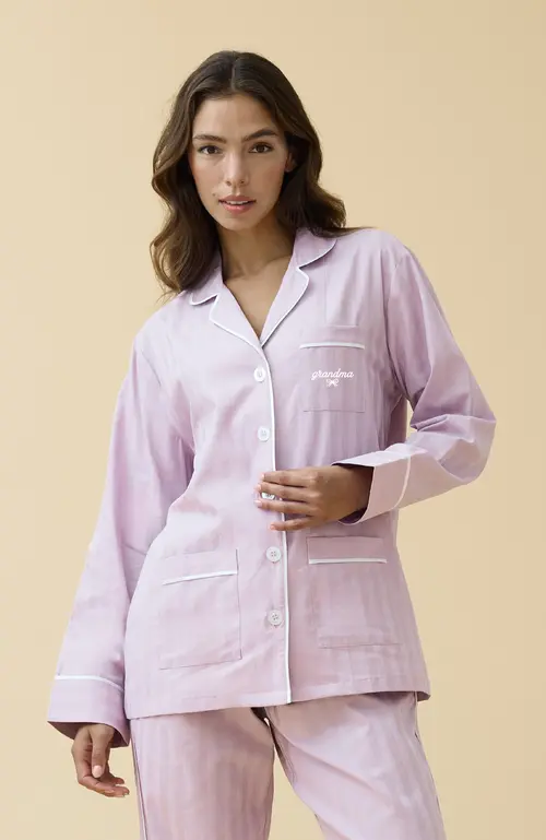 KIP Grandma Cotton Pajama Set - Lavender