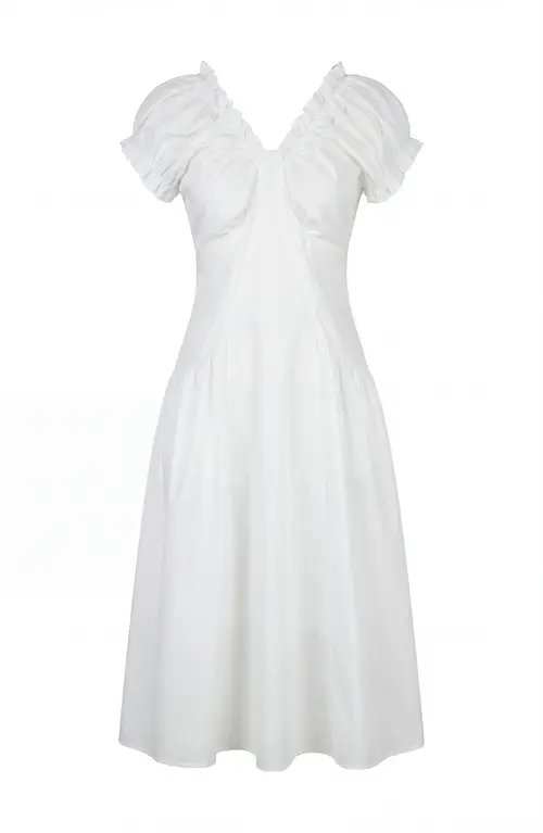 MODENAIRE Mini Dress With Ruched Bodice
