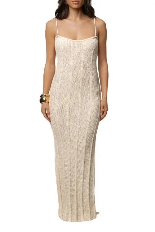 JLUXLABEL Crochet Knit Dress - Ivory