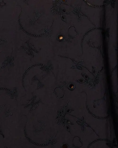 Kiki De Montparnasse Simone Cotton Eyelet Mini Scoop Neck Dress