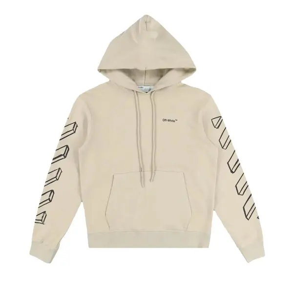 Off-White Outlin Marker Arrow Slim Hoodie 'sand/black - Brown