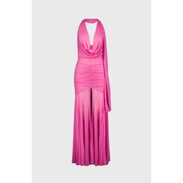 SAEMDI Dali Halterneck Mermaid Dress - Pink