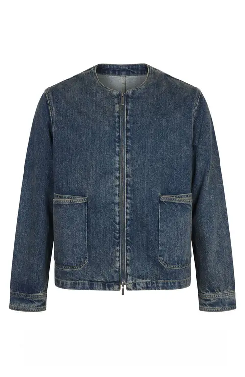 MODENAIRE Denim Zip Front Jacket