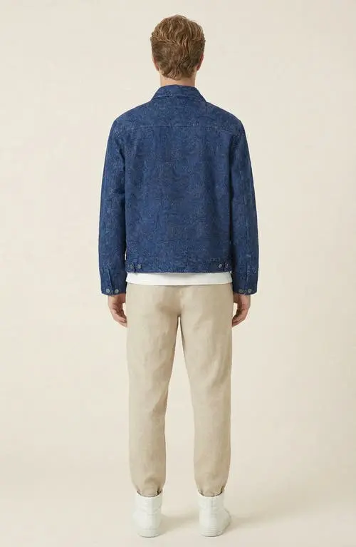 MODENAIRE Textured Zip-up Jacket - Navy