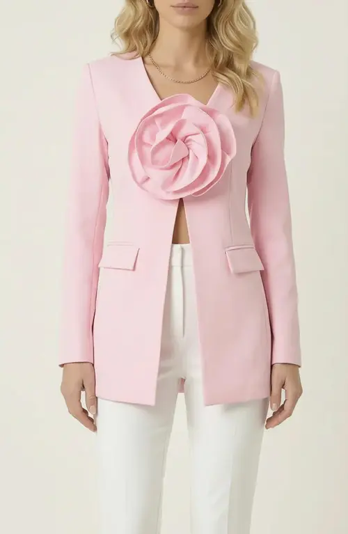 MODENAIRE Rose Detail Blazer - Pink