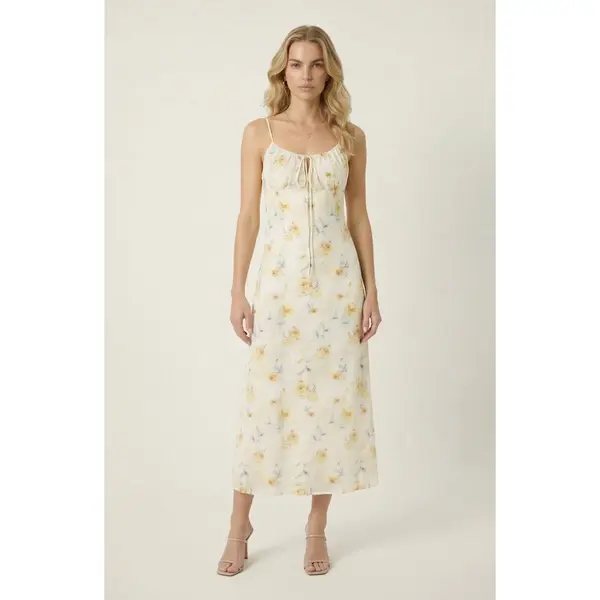 MODENAIRE Floral Midi Dress - Cream Floral