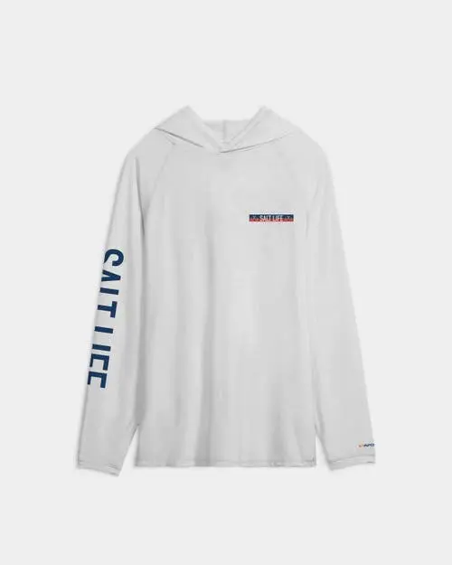 SALT LIFE Tuna Tournament Performance Hoodie - White