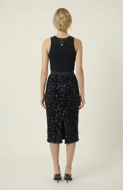 MODENAIRE Sequin Midi Pencil Skirt