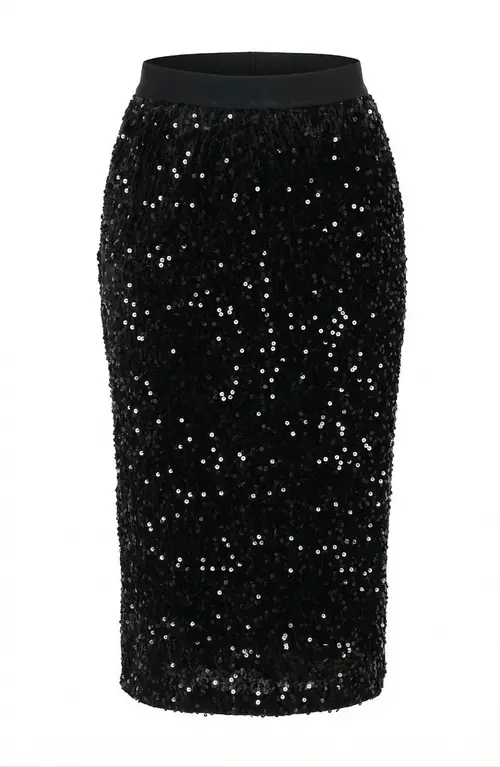 MODENAIRE Sequin Midi Pencil Skirt