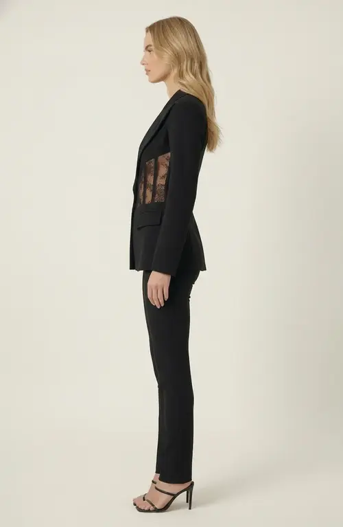 MODENAIRE Lace Paneled Blazer
