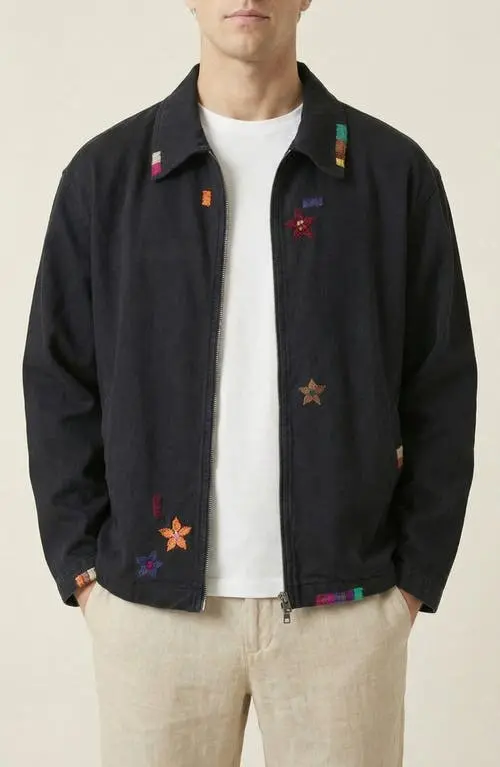 MODENAIRE Embroidered Zip Front Jacket