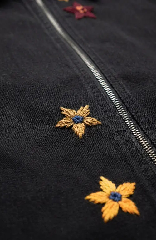 MODENAIRE Embroidered Zip Front Jacket