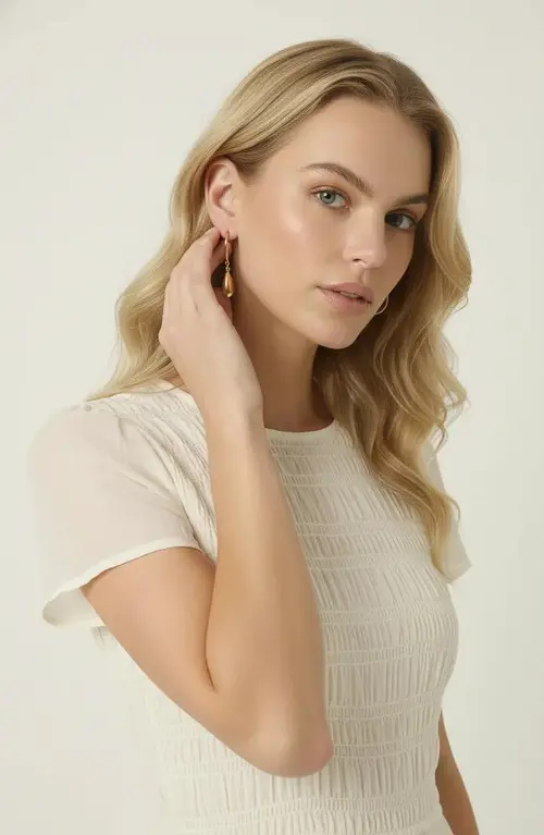MODENAIRE Sheer Overlay Midi Dress