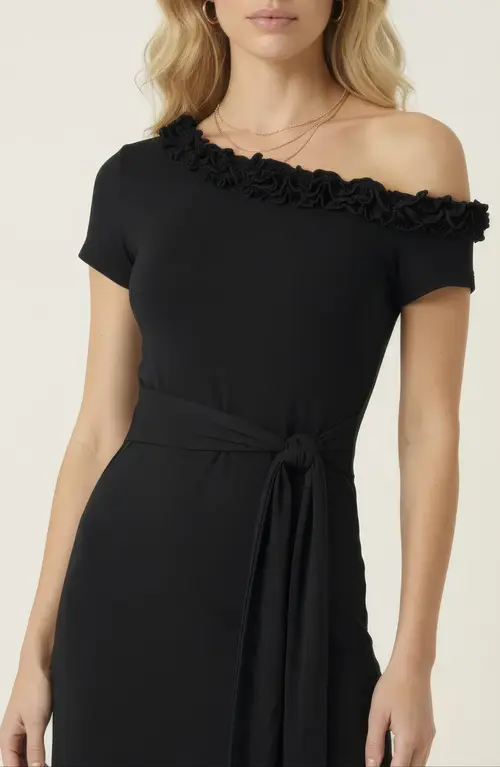 MODENAIRE One-shoulder Midi Dress