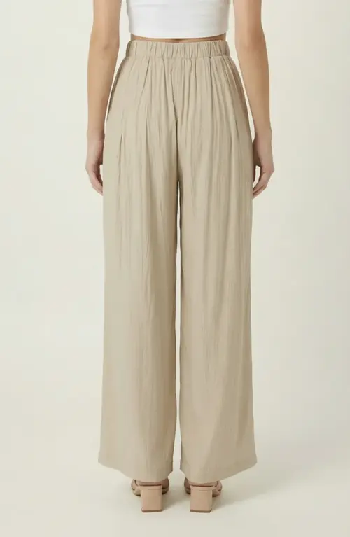 MODENAIRE Wide Leg Pants With Elastic Waist