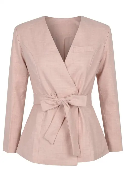 MODENAIRE Wrap Blazer With Tie Belt