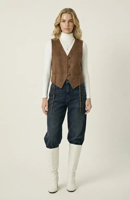 MODENAIRE Faux Suede Vest
