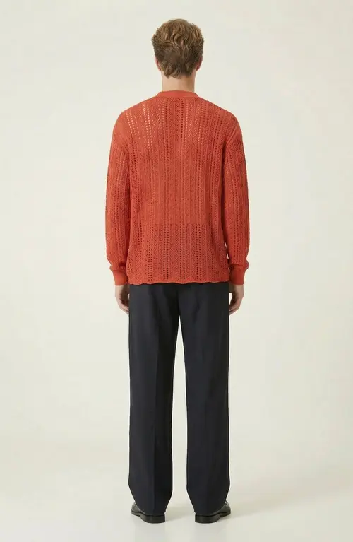 MODENAIRE Open Knit Textured Cardigan