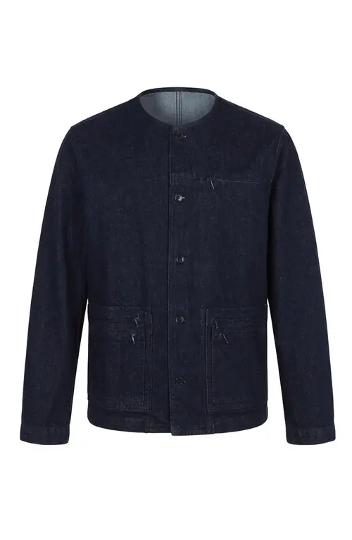 MODENAIRE Collarless Utility Pocket Jacket
