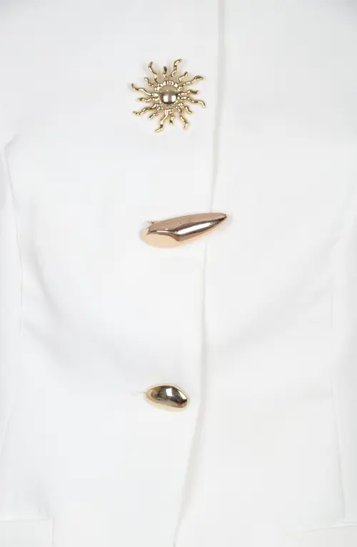 MODENAIRE Sleeveless Tailored Blazer Top With Buttons