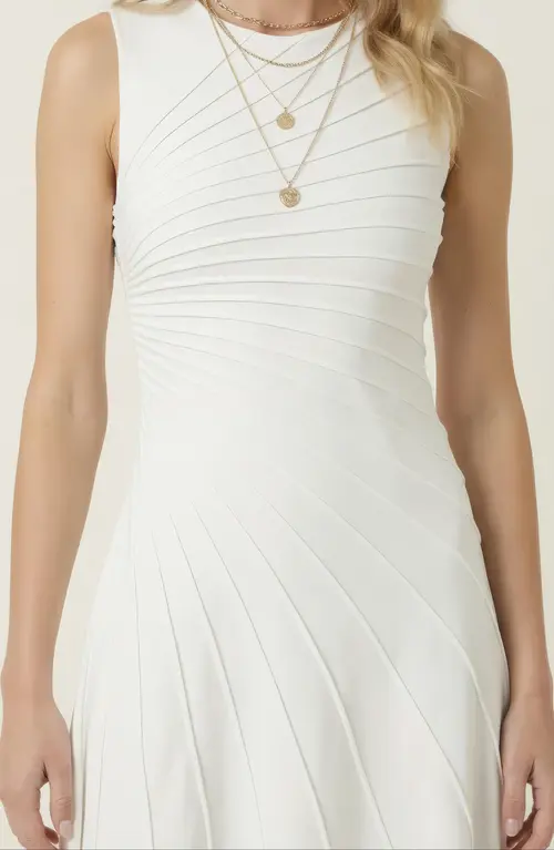 MODENAIRE Sleeveless Midi Dress With Asymmetrical Hem