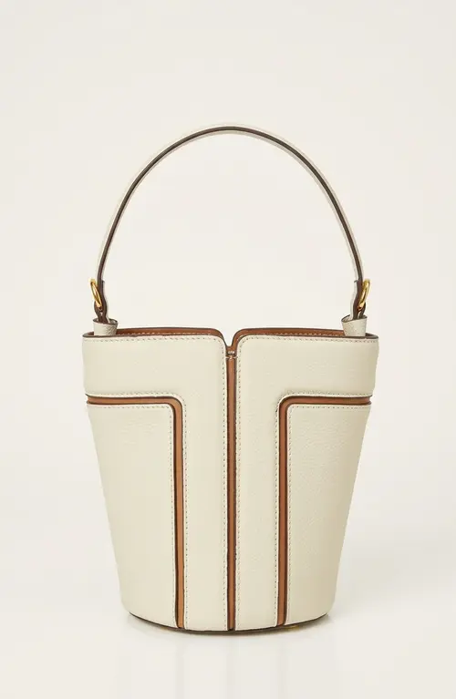 MODENAIRE Structured Mini Bucket Bag - Cream