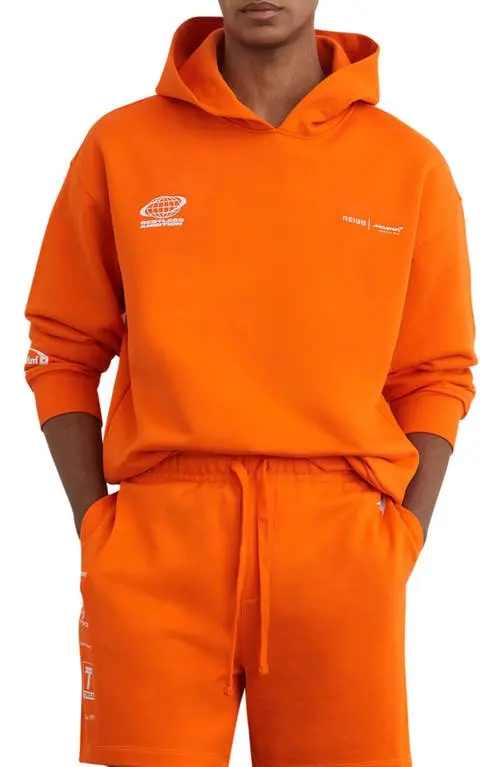 REISS X Mclaren Rowan Cotton Hoodie - Papaya Orange