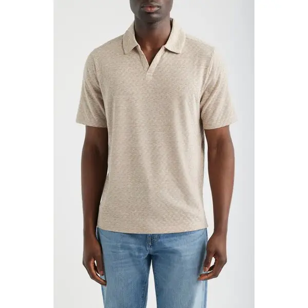 Johnston & Murphy Basketweave Johnny Collar Polo
