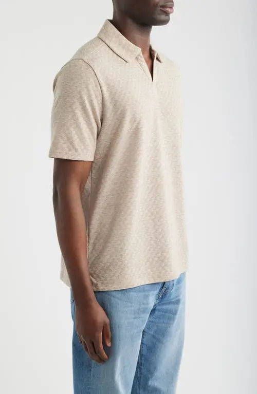 Johnston & Murphy Basketweave Johnny Collar Polo