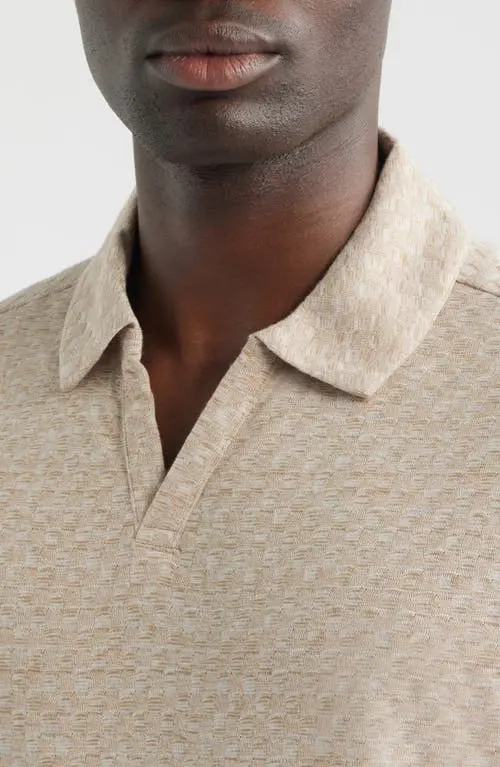 Johnston & Murphy Basketweave Johnny Collar Polo