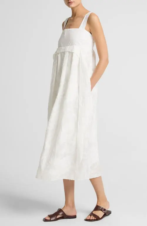 Vince Fil Coupé Jacquard Mixed Media Dress - Off White