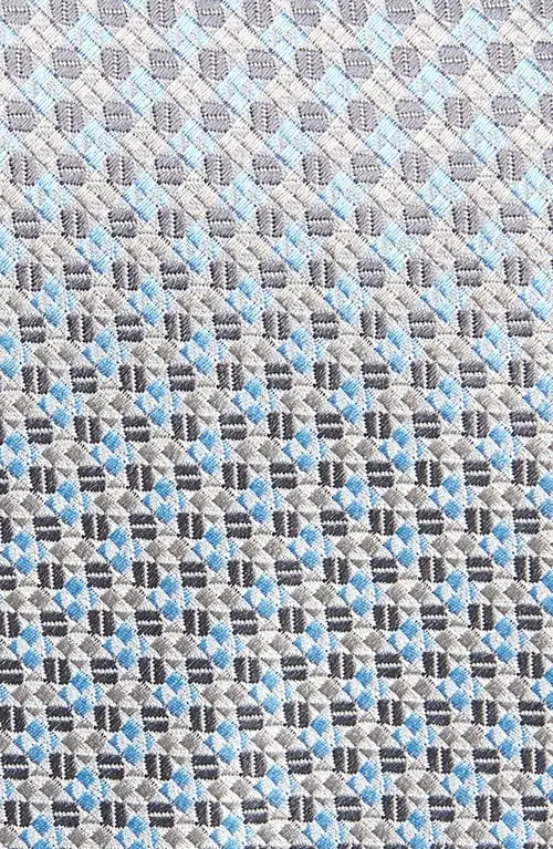 David Donahue Geometric Jacquard Silk Neck Tie - Gray