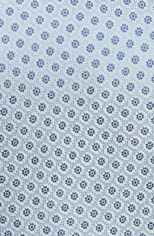David Donahue Floral Medallion Silk Neck Tie - Sky