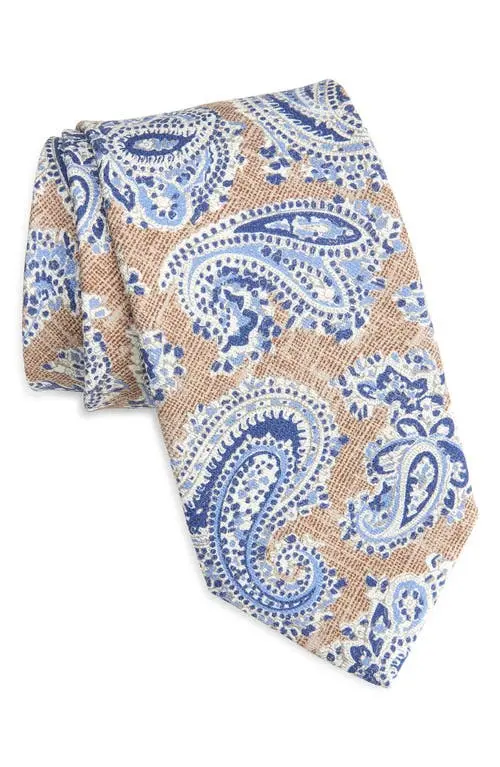 David Donahue Paisley Silk Tie - Cocoa