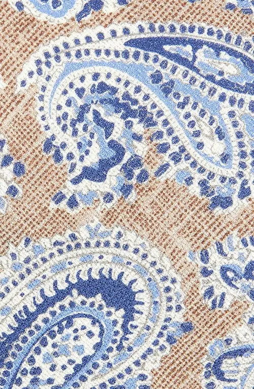 David Donahue Paisley Silk Tie - Cocoa