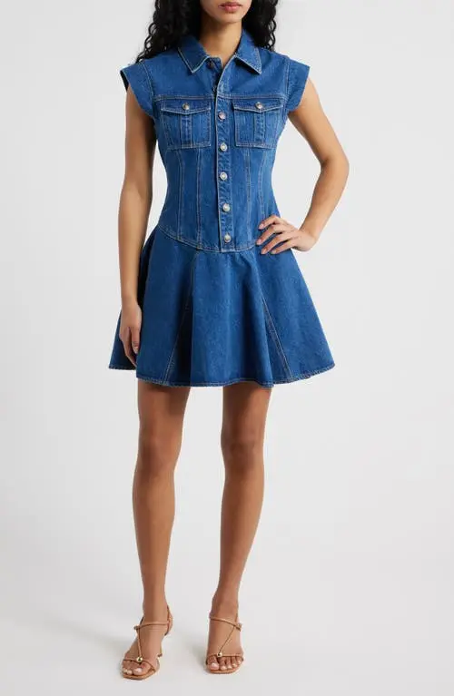 FREEMARKET Cotton Denim Mini Shirtdress - Indigo