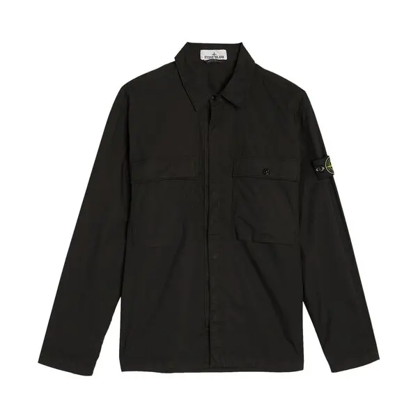 Stone Island Compass Patch Logo Overshirt - Black