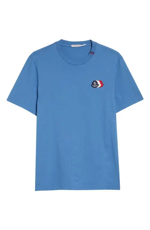 Moncler Tricolor Logo Patch Pima Cotton T-shirt - Quiet Harbor