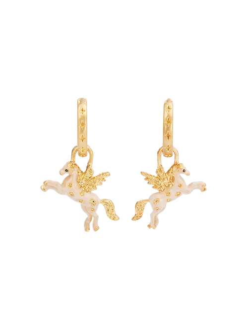 FABLE ENGLAND Pegasus Huggie Earrings - Gold