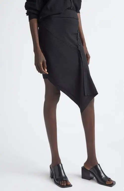 LEMAIRE Button Drape Merino Wool-blend Skirt - Black