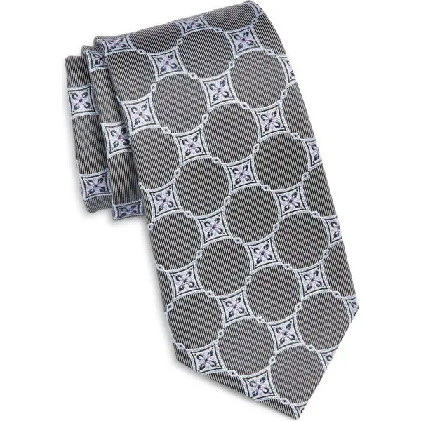 Nordstrom Geometric Silk Neck Tie - Black