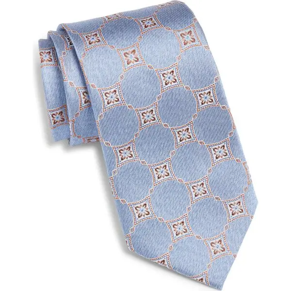 Nordstrom Geometric Silk Neck Tie - Light Blue