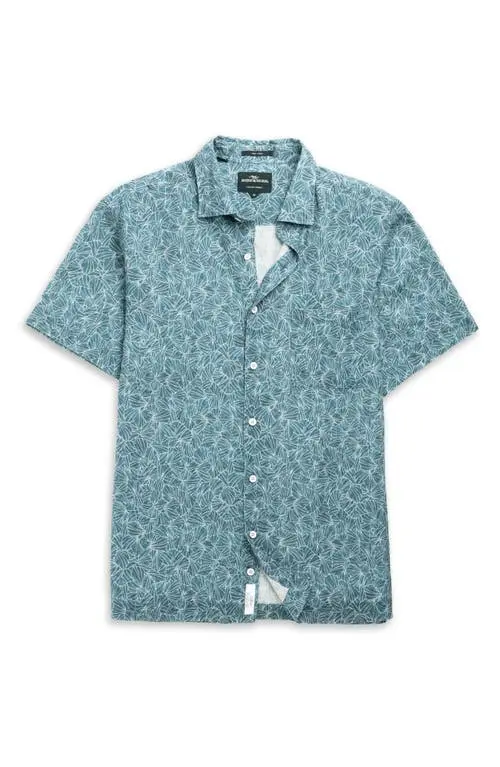 Rodd & Gunn Whitlaker Leaf Print Short Sleeve Linen Button-up Shirt