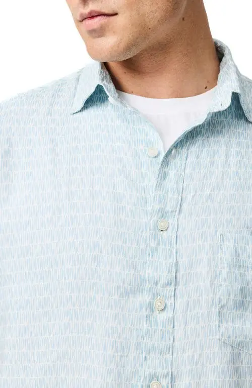 Rodd & Gunn Glenene Sports Fit Microprint Short Sleeve Linen Button-up Shirt - Dusk